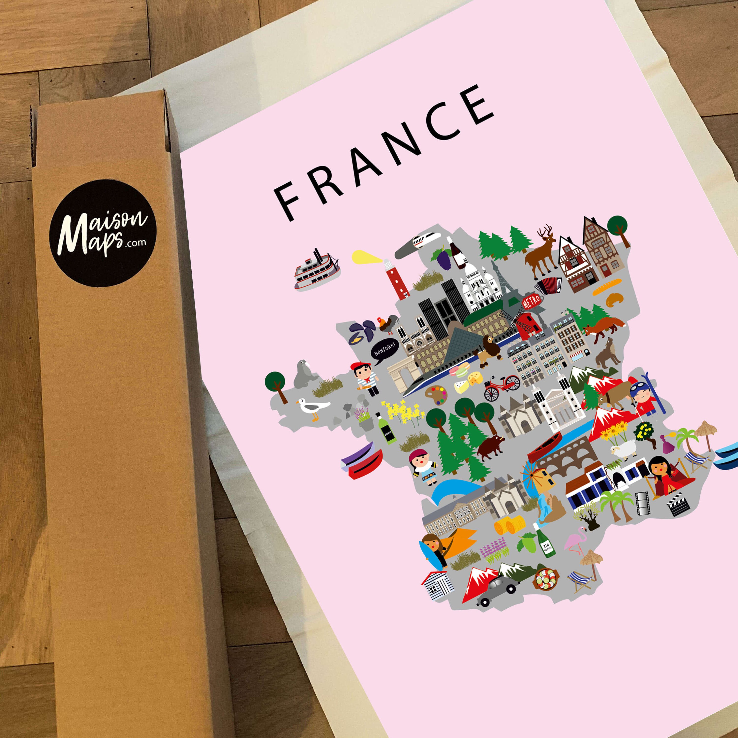 Poster of France Paper Educational 50 X 70 Cm Kids - Etsy