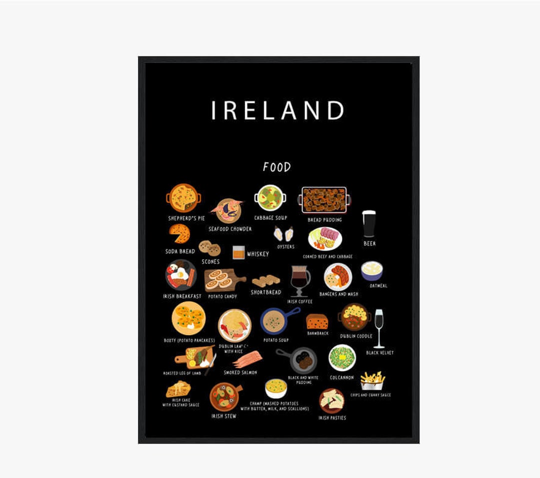 Poster of Irish Food Paper Educational 50 X 70 Cm World Map Kitchen ...