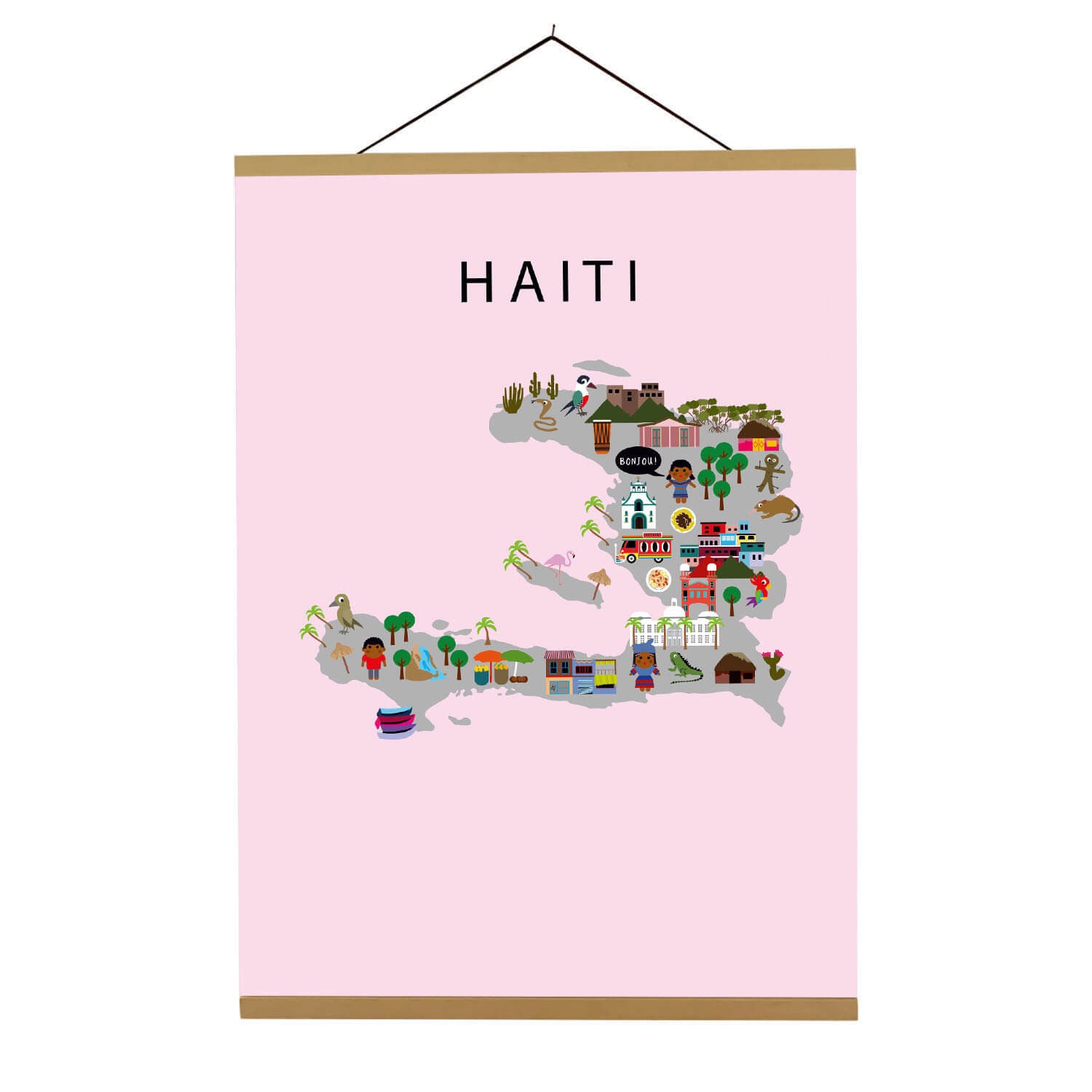 Poster of Haiti Paper Educational 50 X 70 Cm Kids World Map Nursery ...