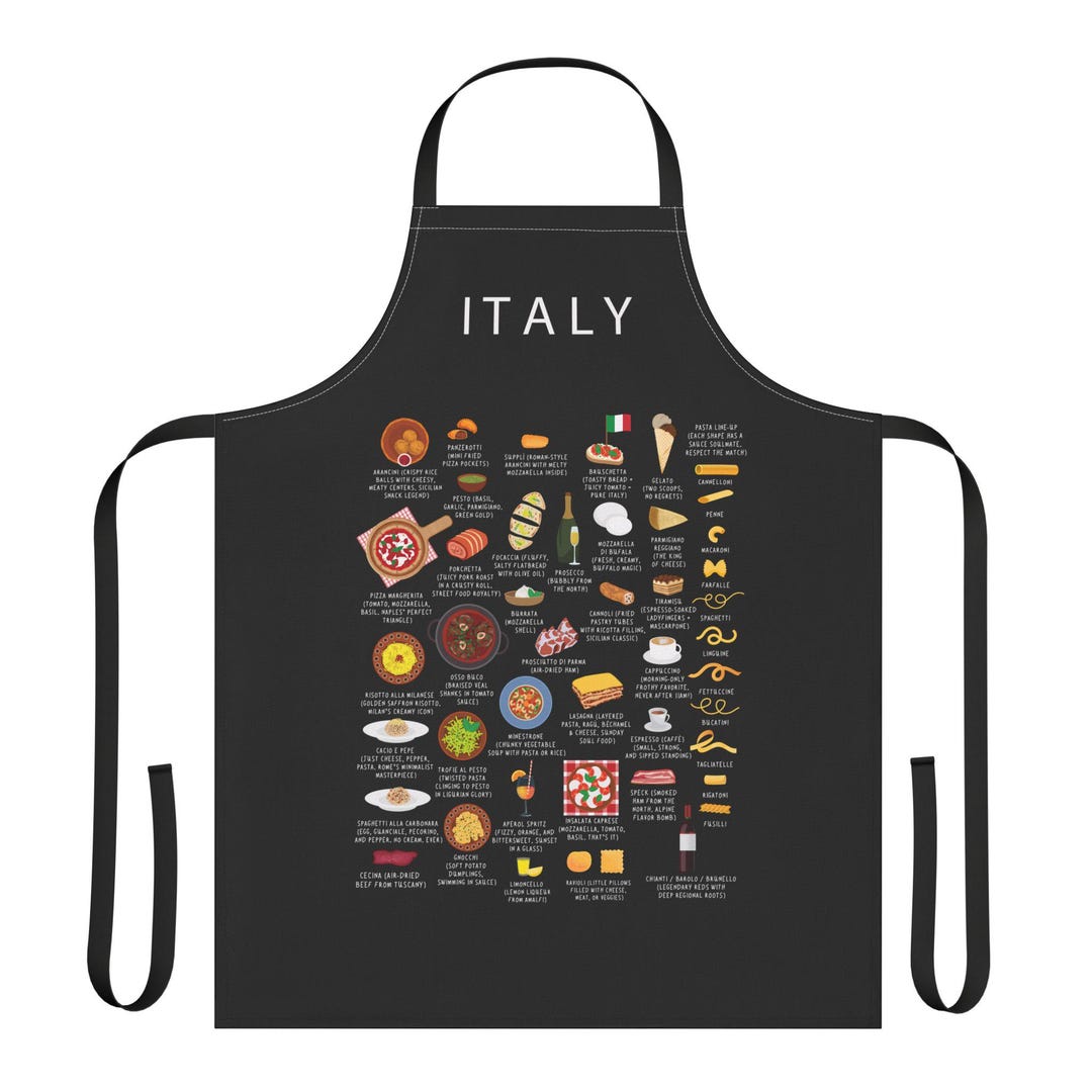 Italian Food Apron | Italy Cuisine | Pizza Pasta Gelato | Tuscany ...