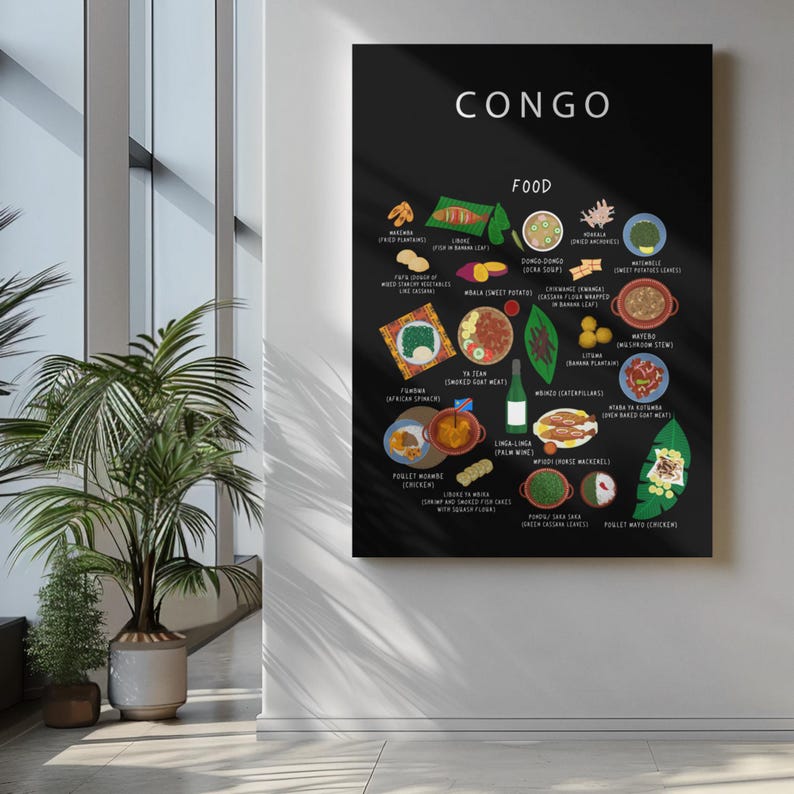 Congo Food Poster Digital Download | Congolese Cuisine Wall Art ...
