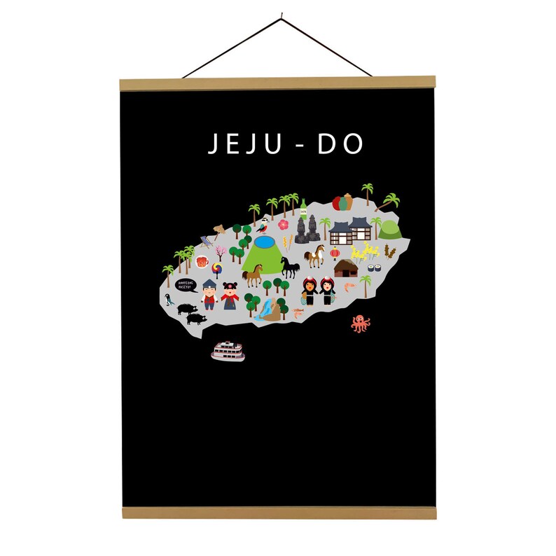 Poster of Jeju-do Island Paper Educational 50 X 70 Cm Kids World Map ...