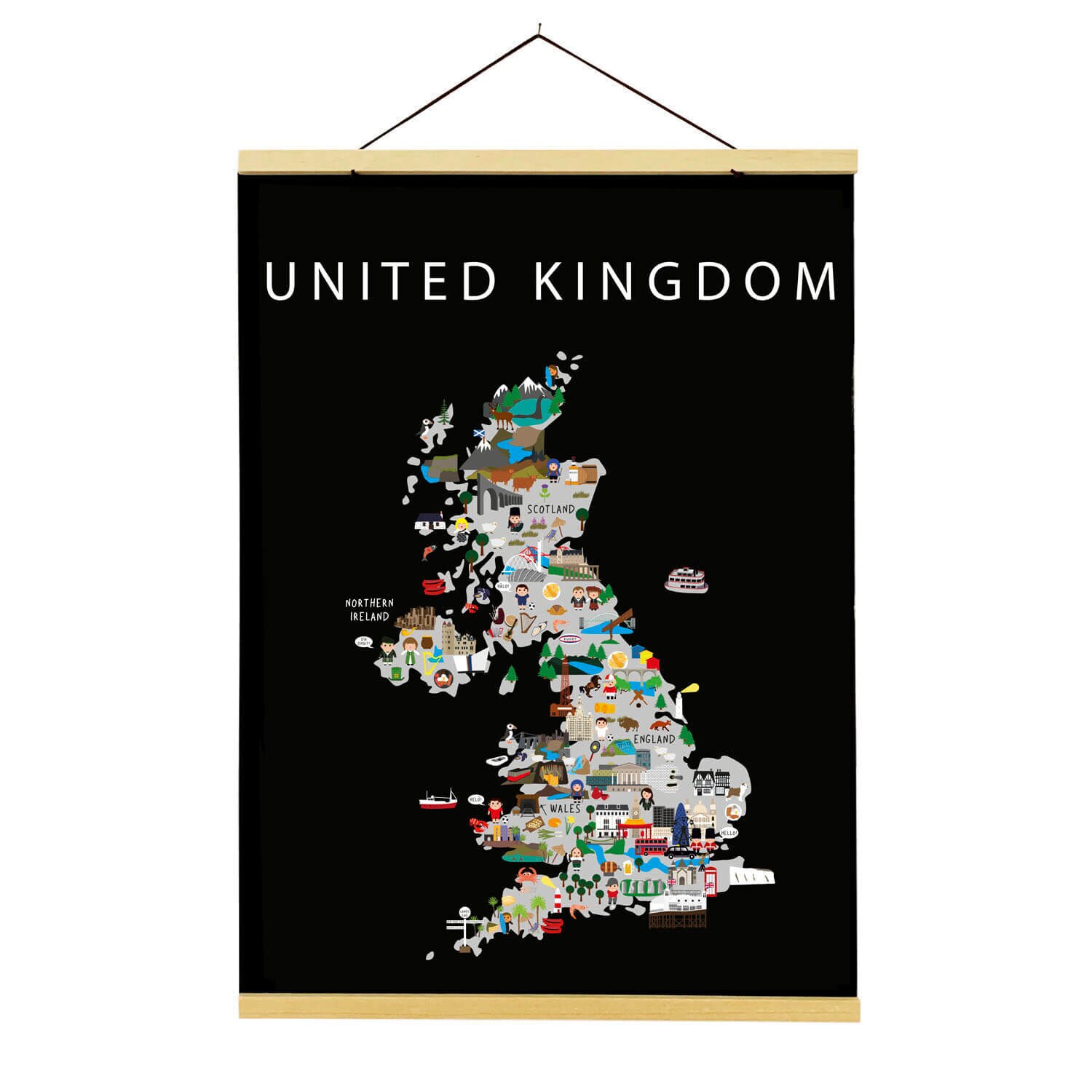 Poster of the United Kingdom Paper Educational 50 X 70 Cm Kids World ...