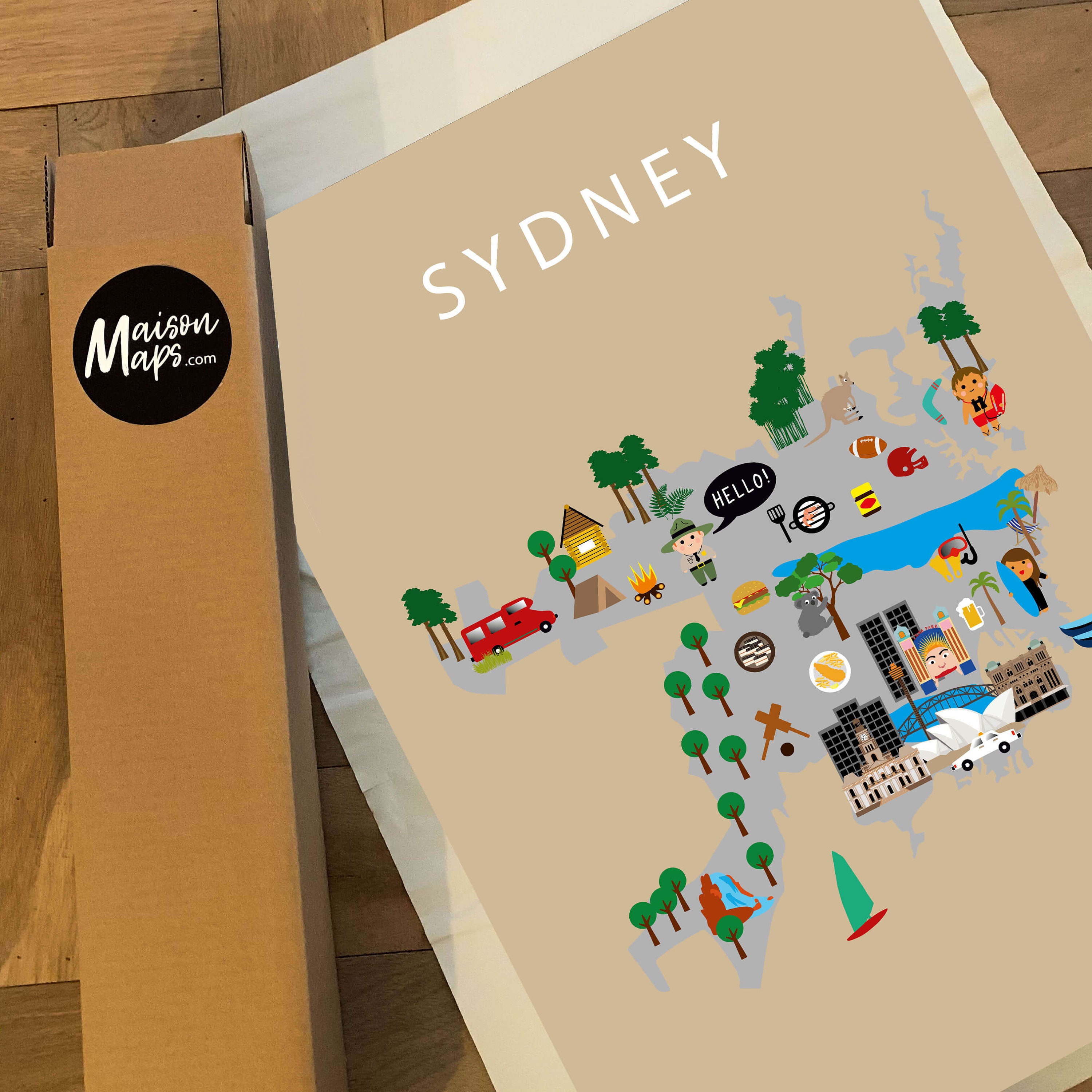 Poster of Sydney Paper Educational 50 X 70 Cm Kids - Etsy