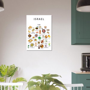 Poster of Israel Food White Paper A2 A3 50 X 70 Cm Kitchen Travel Wall ...