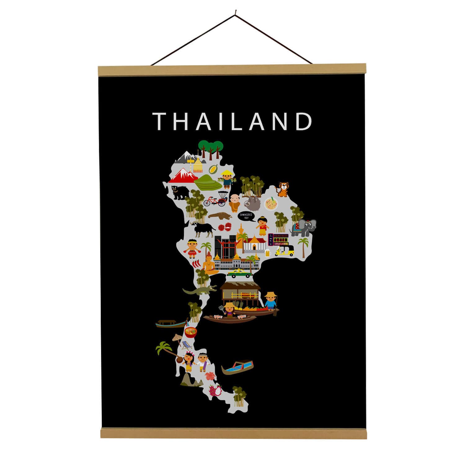 Poster of Thailand Paper Educational 50 X 70 Cm Kids - Etsy