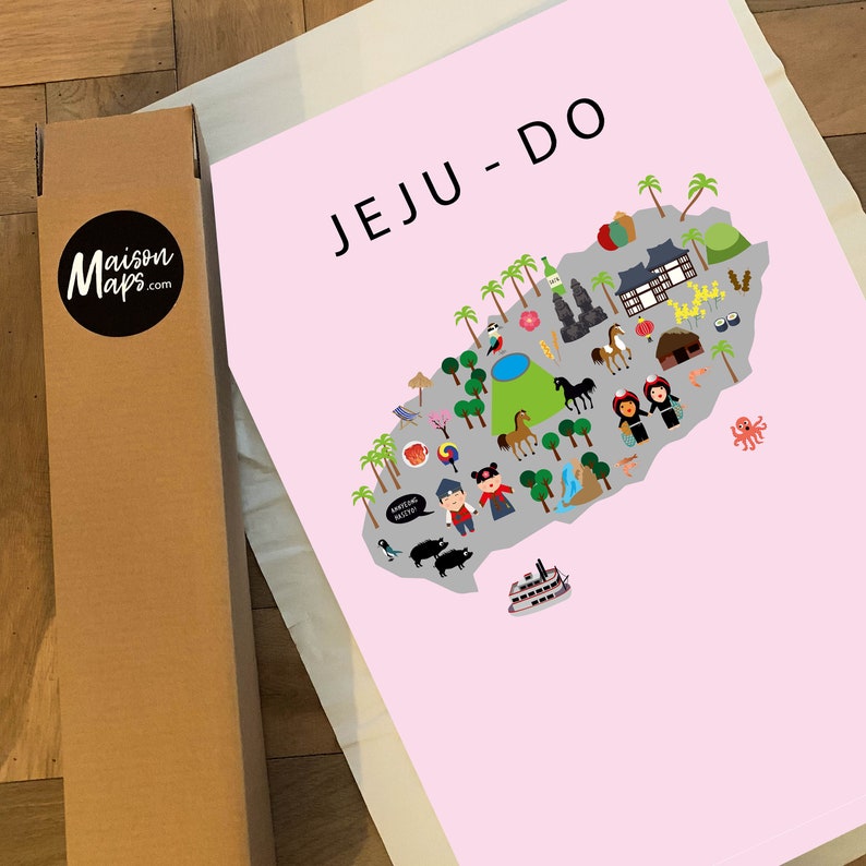 Poster of Jeju-do Island Paper Educational 50 X 70 Cm Kids World Map ...