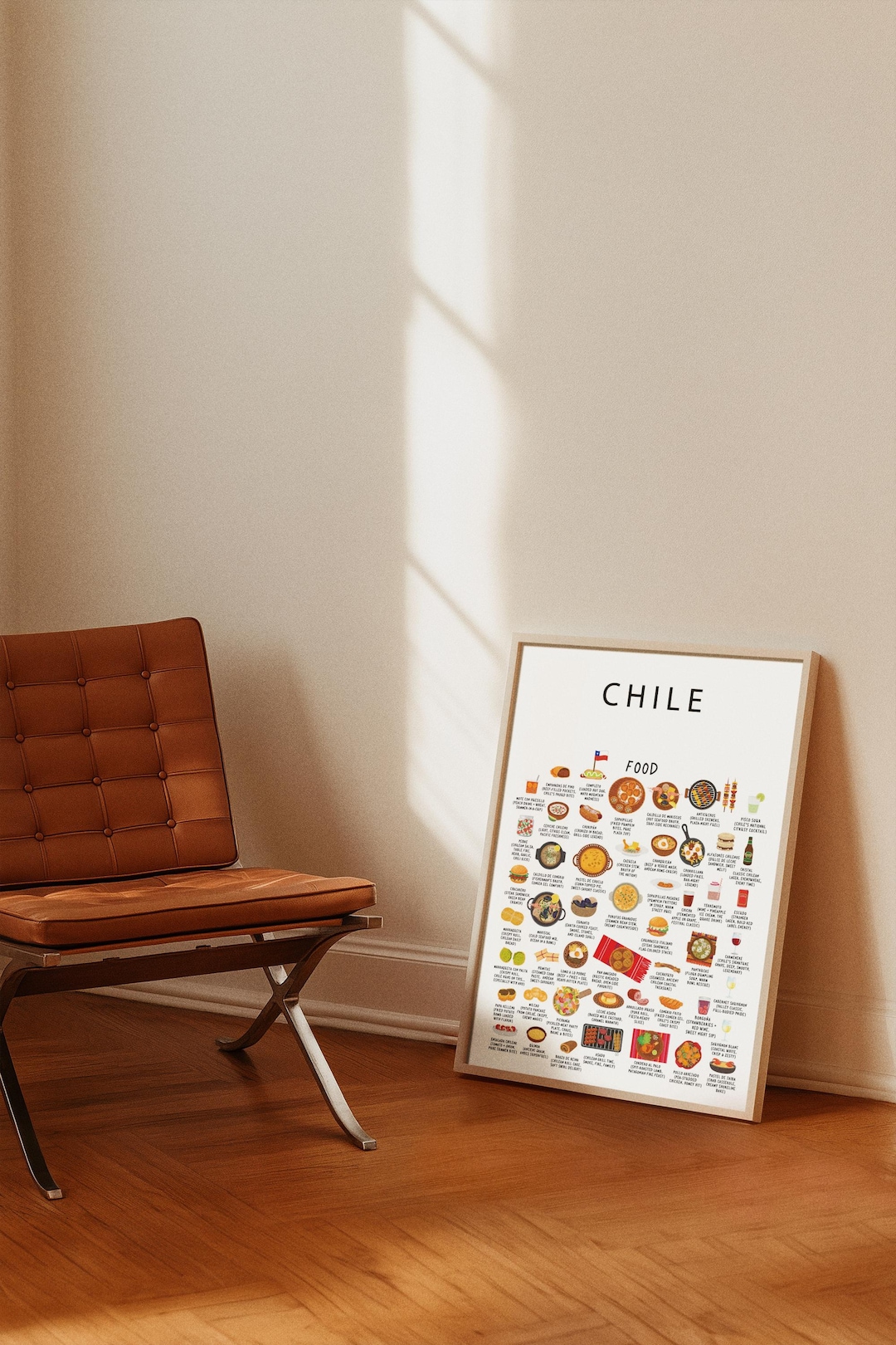Chile Food Poster: Iconic Chilean Dishes, South American Street Food ...