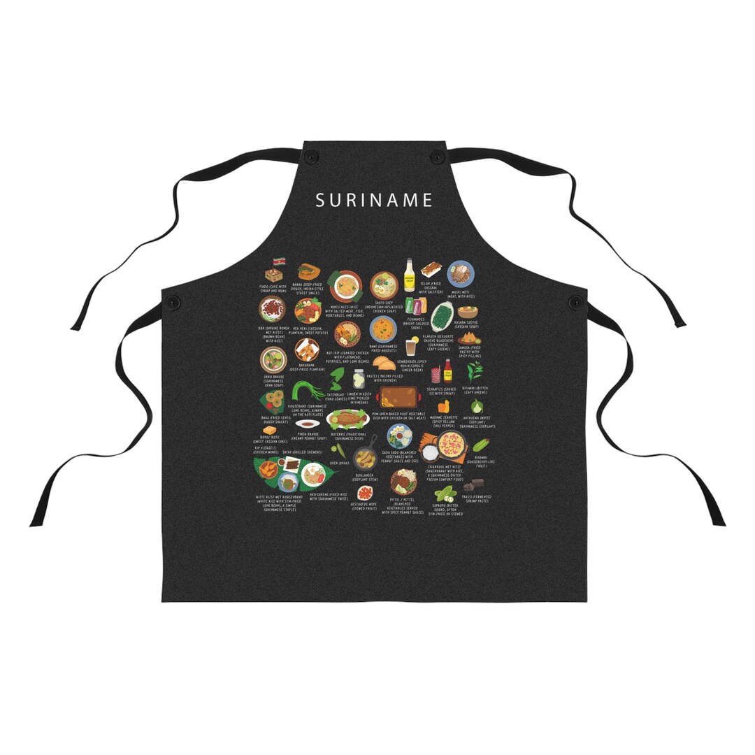 Suriname Food Apron | Moksi Alesi, Roti, Pom, Bami, Sate | Adjustable ...