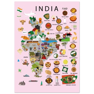 Kids Poster India Pink | Paper | Educational | World Map | Travel ...
