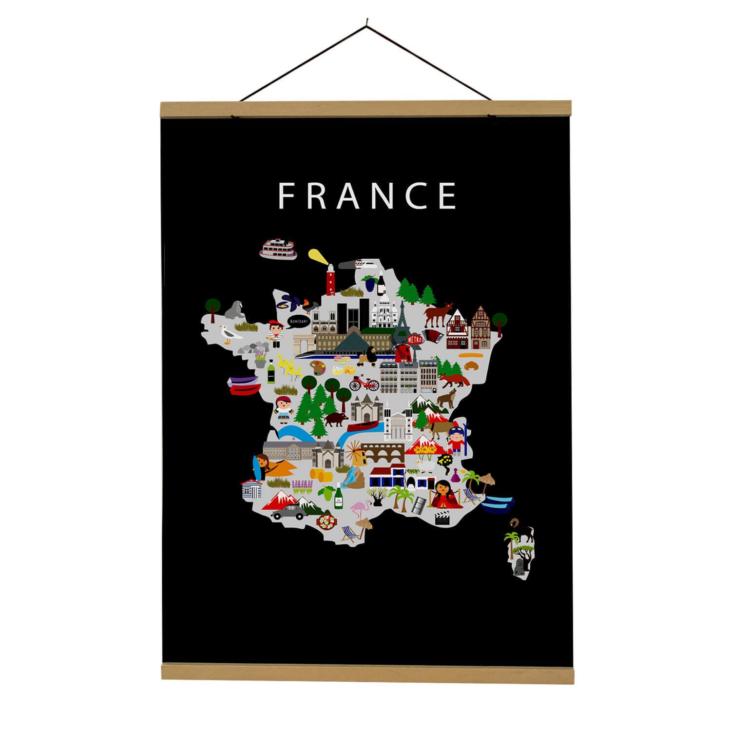 Poster of France Paper Educational 50 X 70 Cm Kids - Etsy