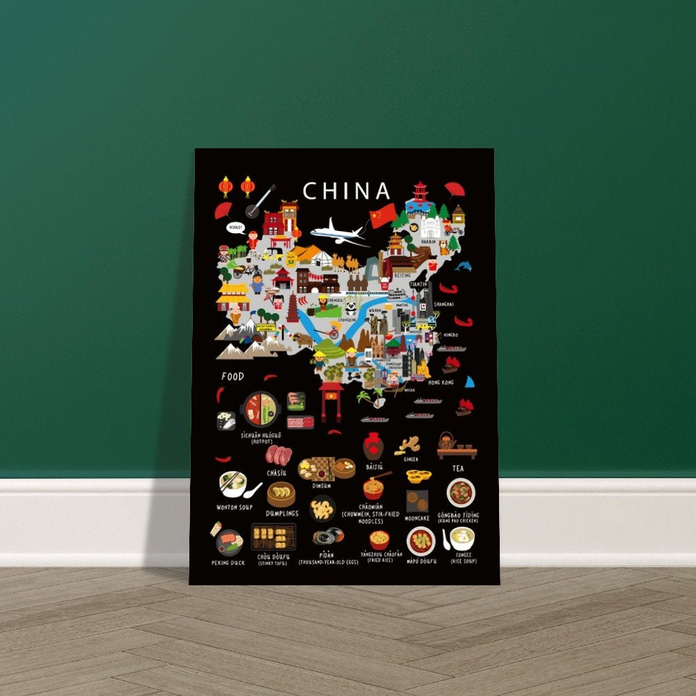 Kids Poster China | Paper | Educational | World Map | Travel | Wall ...
