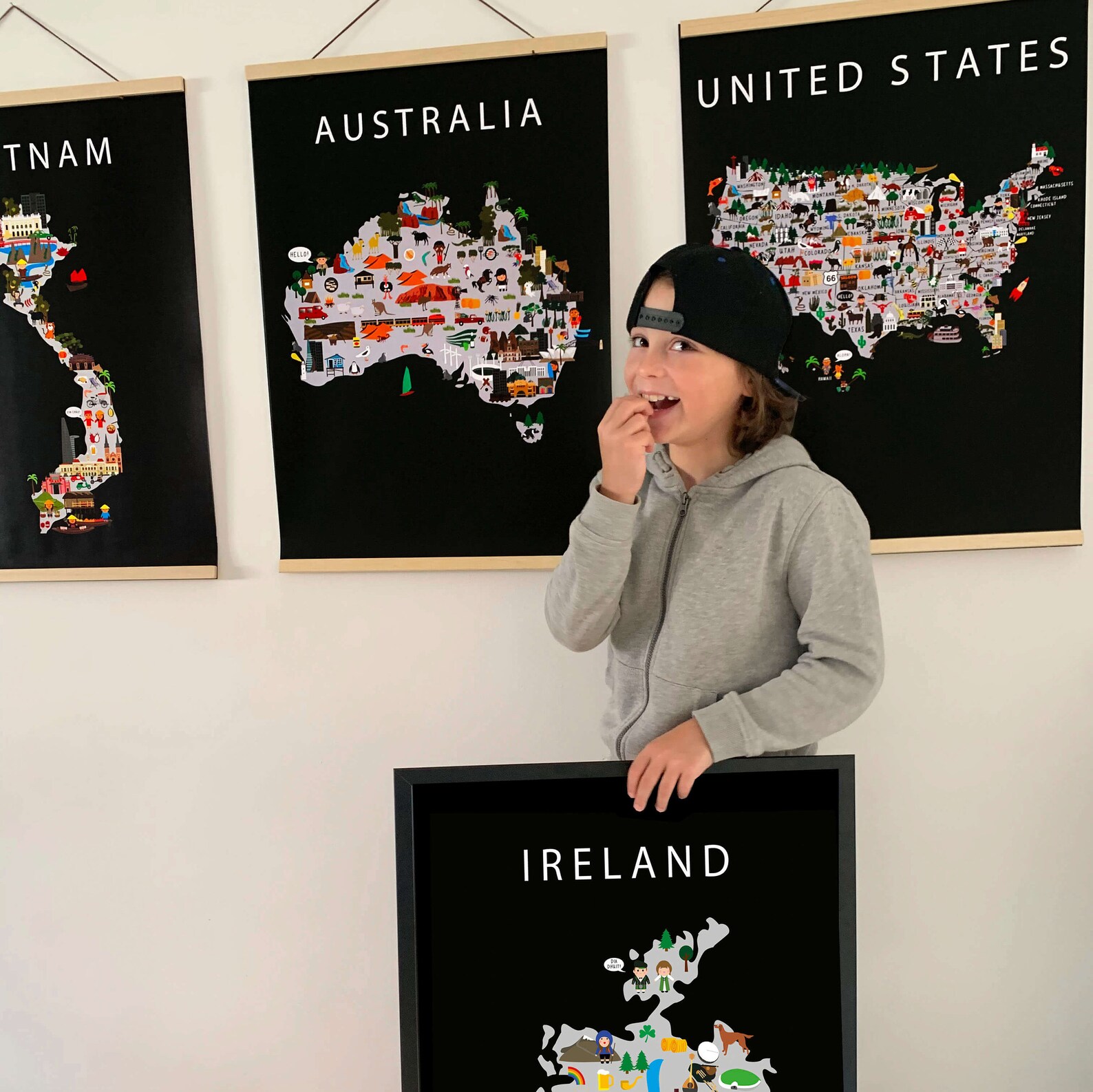 Poster of Ireland Paper Educational 50 X 70 Cm Kids World Map Nursery ...