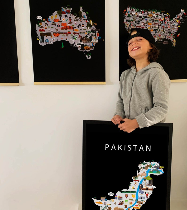 Poster of Pakistan Paper Educational 50 X 70 Cm Kids World Map Nursery ...