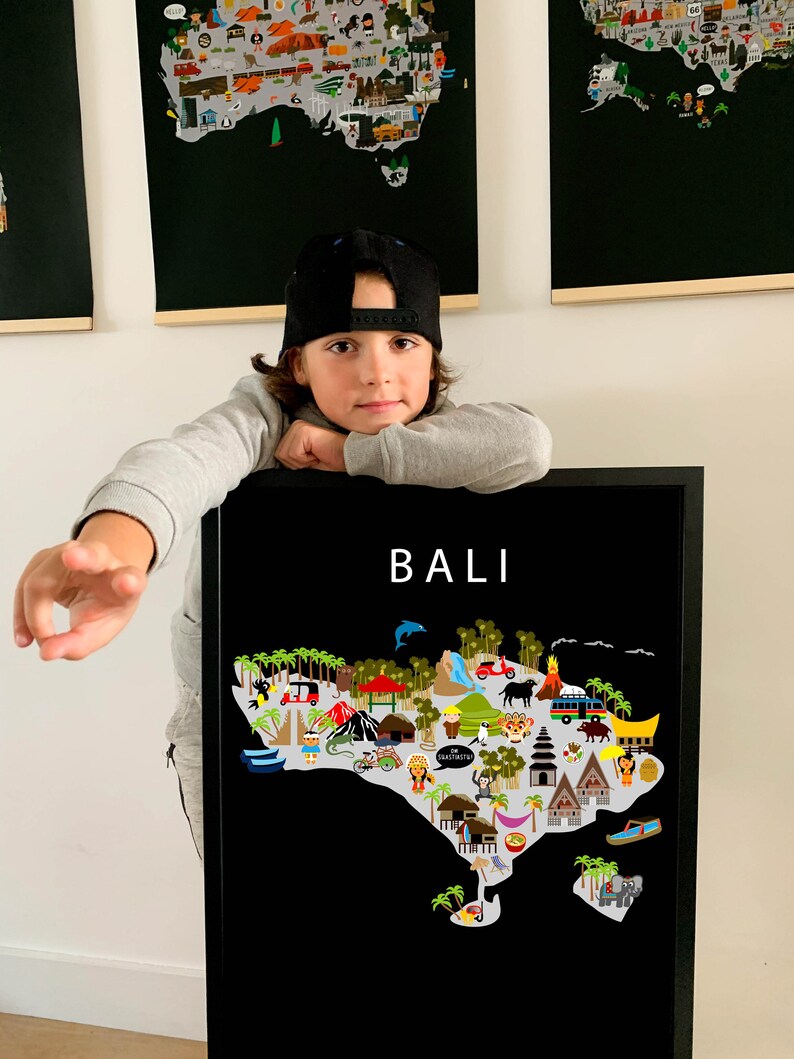 Poster of Bali Paper Educational 50 X 70 Cm Kids World Map Nursery Room ...