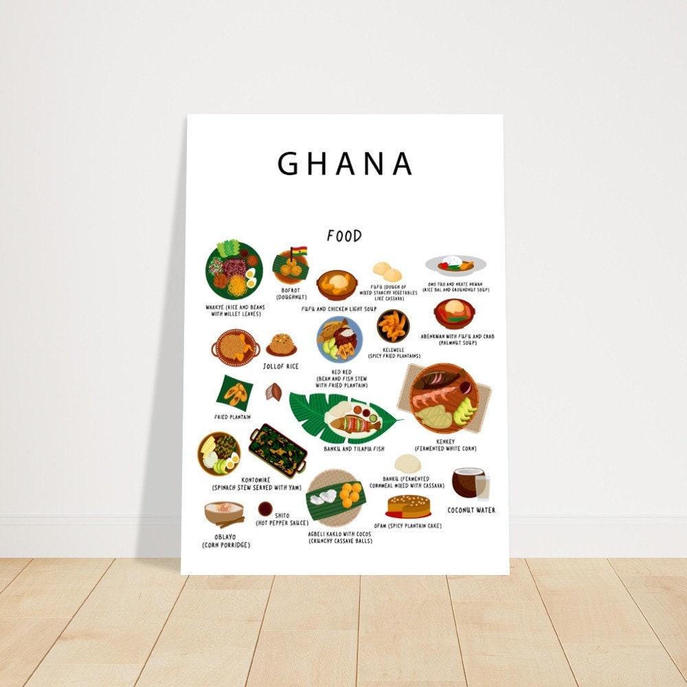 Poster of Ghana Food White Wall Decor Cuisine - Etsy