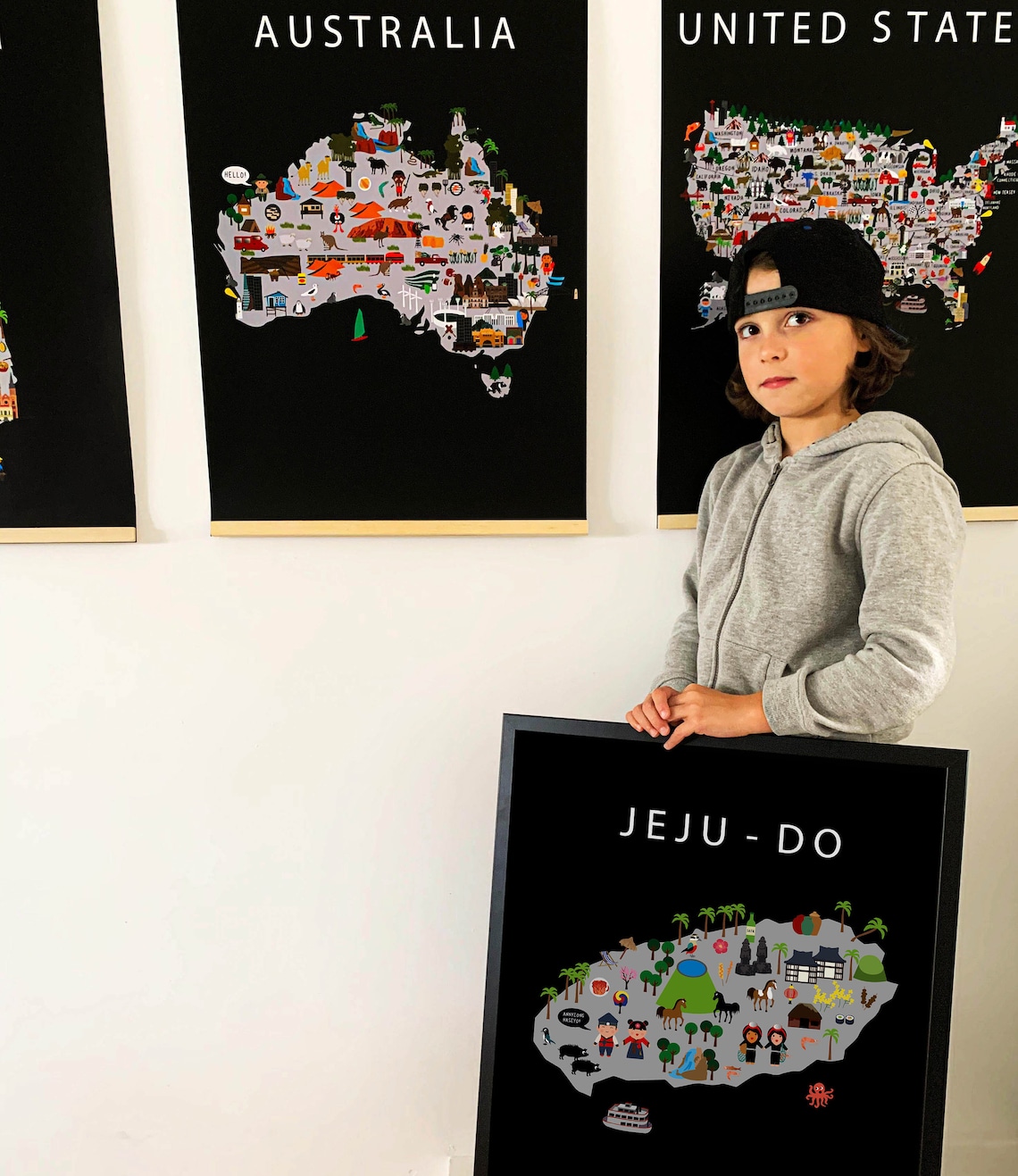 Poster of Jeju-do Island Paper Educational 50 X 70 Cm Kids World Map ...