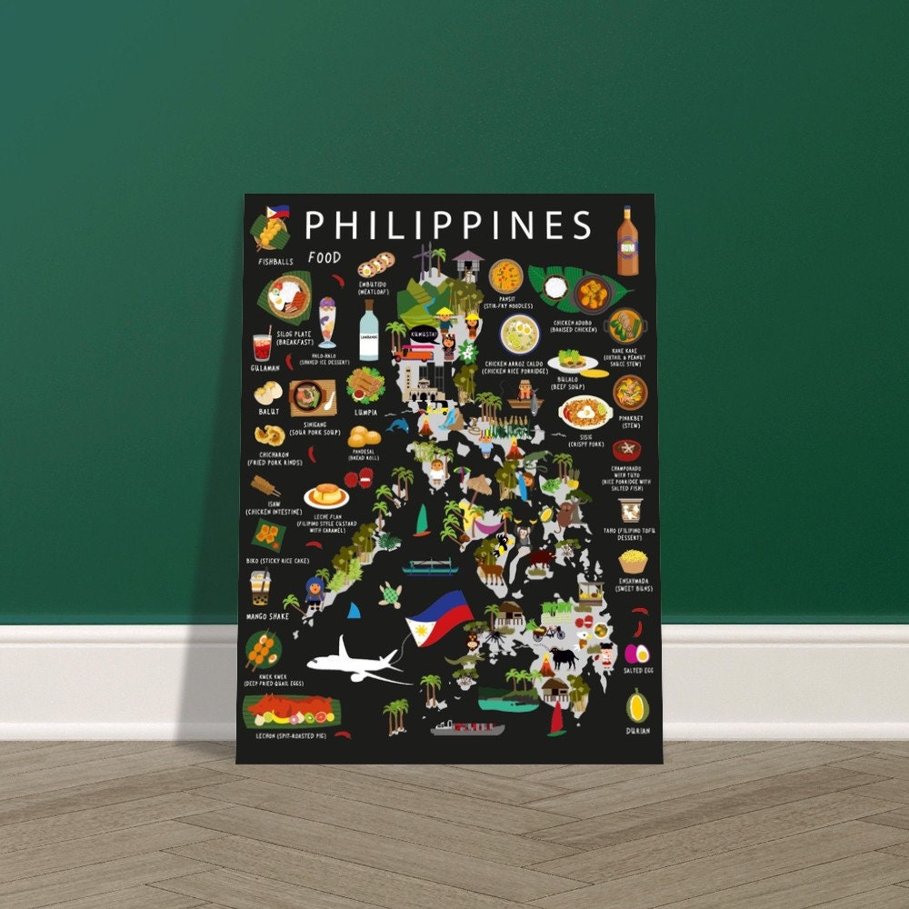 Kids Poster Philippines Paper Educational World Map Travel Wall Decor ...