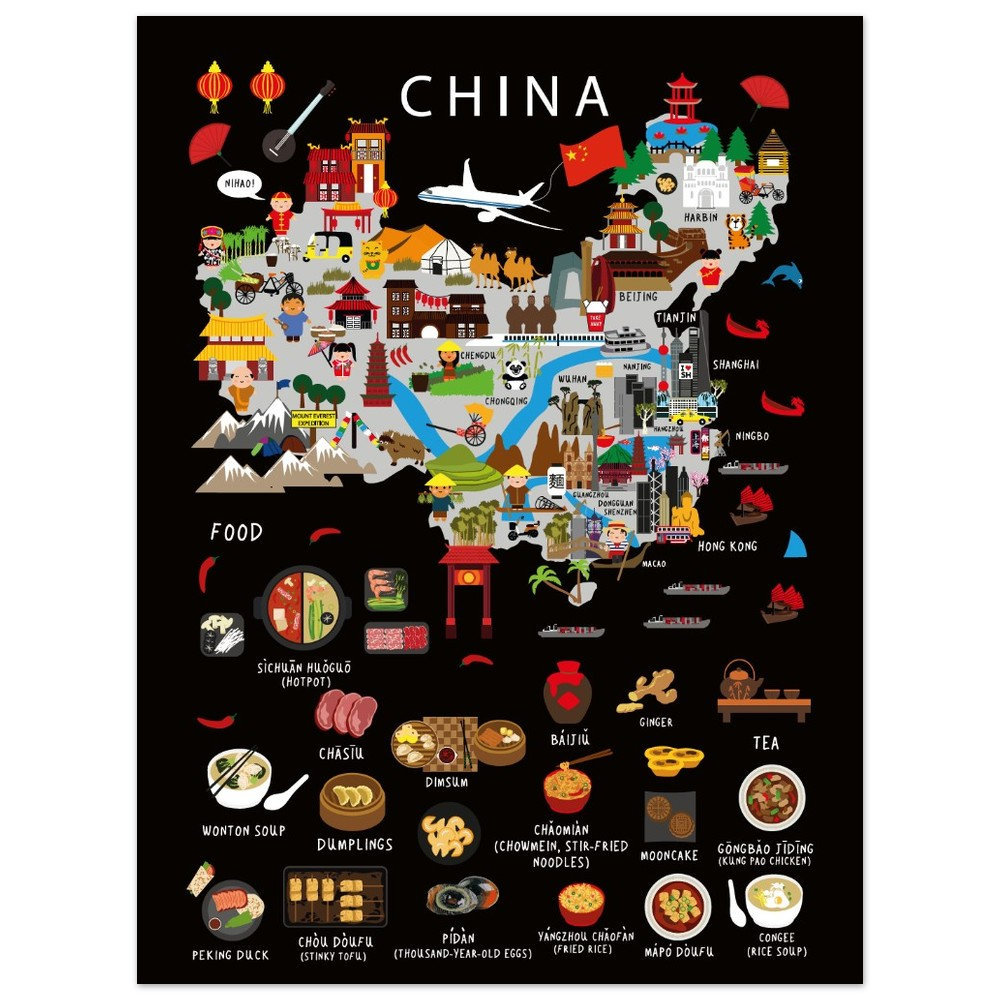 Kids Poster China | Paper | Educational | World Map | Travel | Wall ...