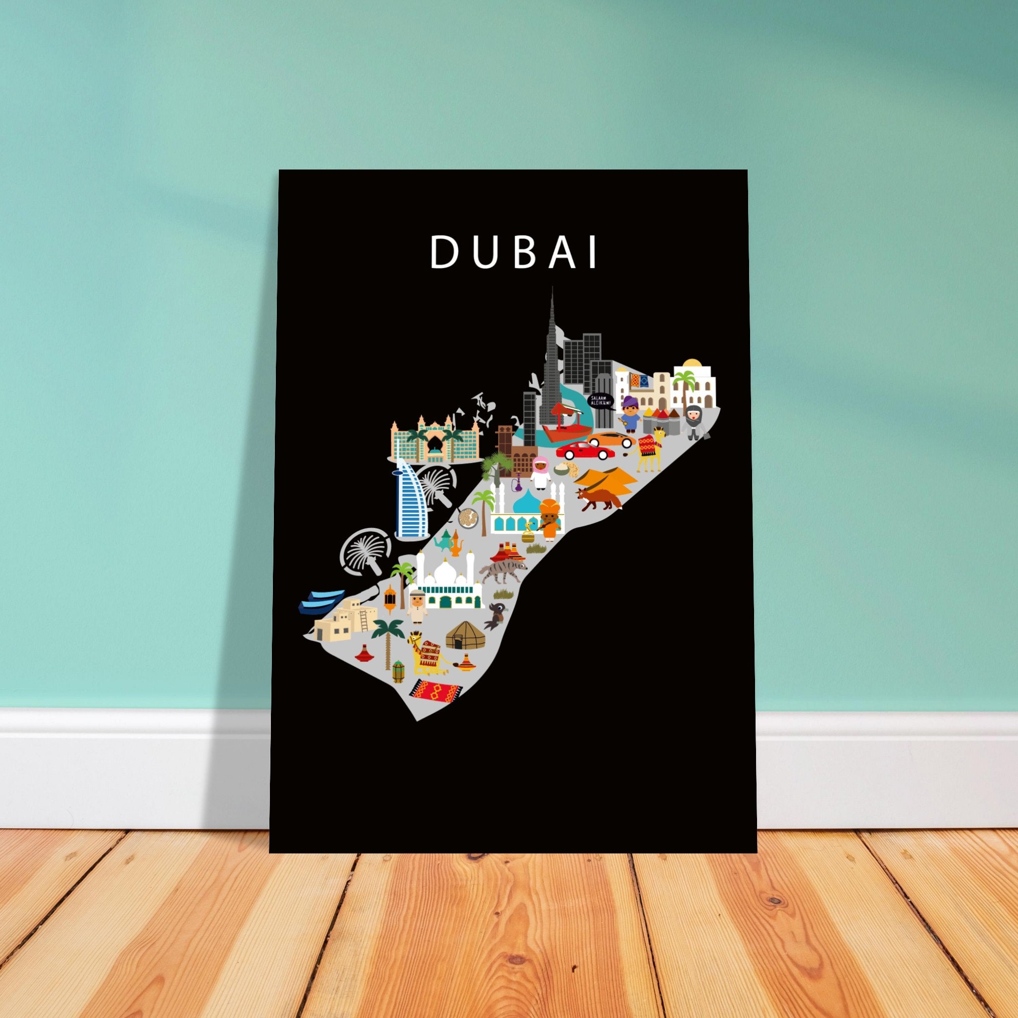 Poster of Dubai Paper Kids Playroom Wall Decor - Etsy