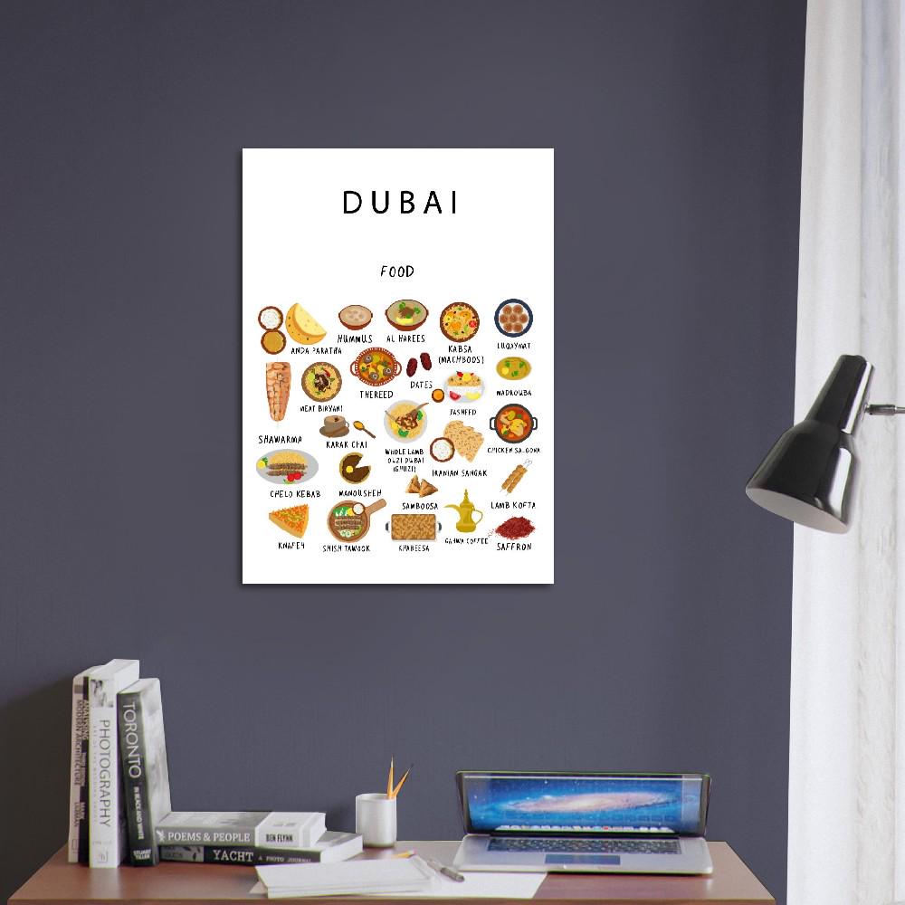 Dubai Food Poster – Emirati Street Food Wall Art Print, Middle Eastern ...