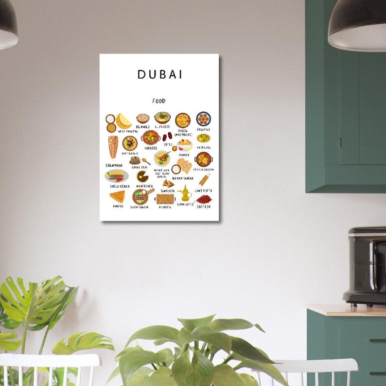 Poster of Dubai Food White Paper A2 A3 50 X 70 Cm World Map Kitchen ...