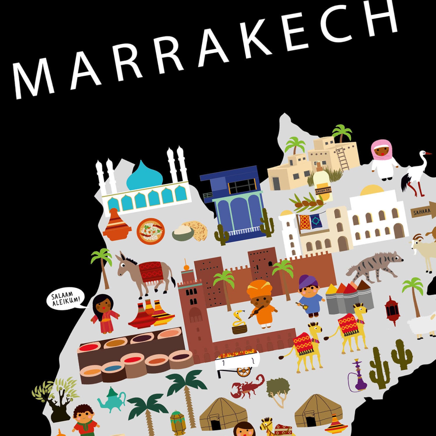 Poster of Marrakech Paper Educational 50 X 70 Cm Kids World Map Nursery ...