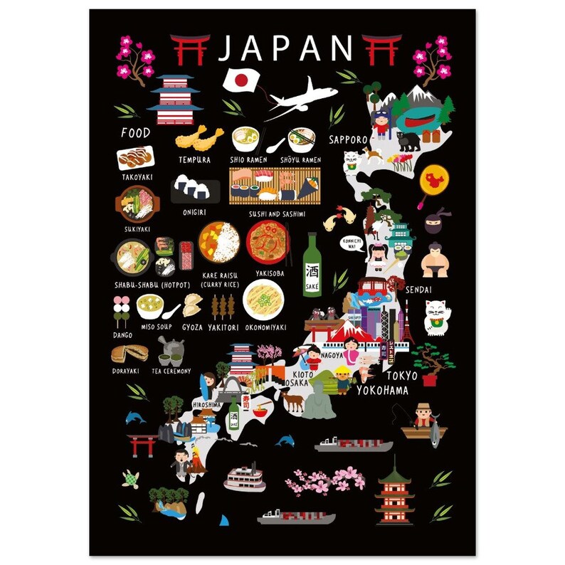 Kids Poster Japan| Paper | Educational | World Map | Travel | Wall ...