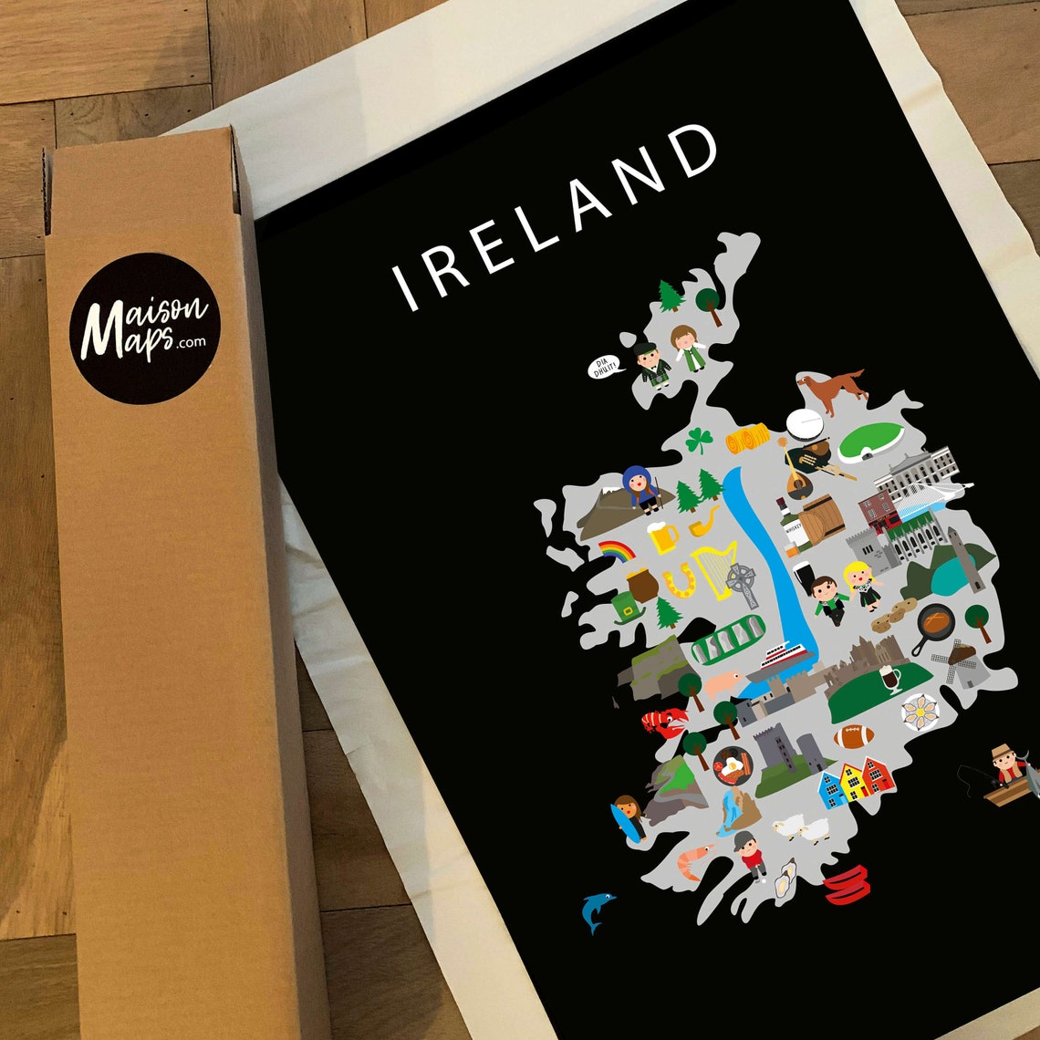 Poster of Ireland Paper Educational 50 X 70 Cm Kids World Map Nursery ...