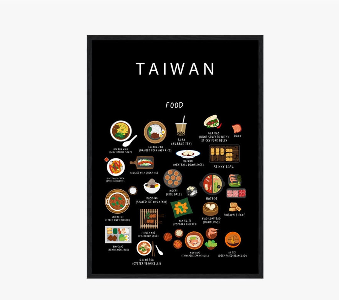 Poster of Taiwan Food | Paper | A2 | A3 | 50 X 70 Cm | Kitchen | Travel ...
