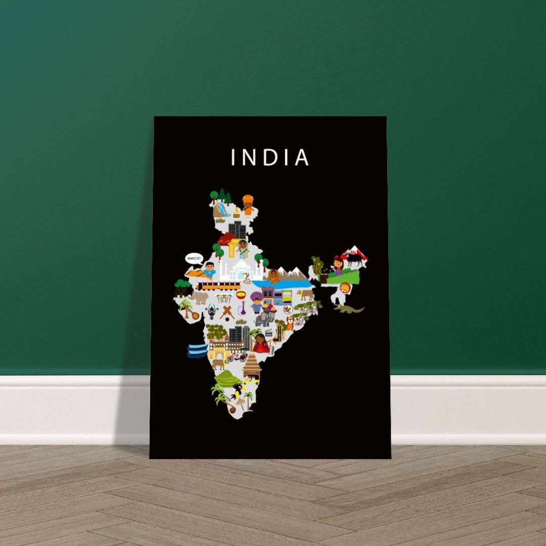Poster of India | Paper | Educational | 50 X 70 Cm | Kids | World Map ...