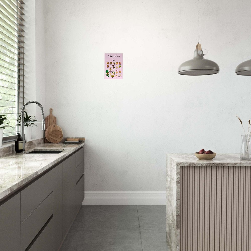 Poster of Thai Food Pink Paper Educational 50 X 70 Cm A2 A3 A4 world ...