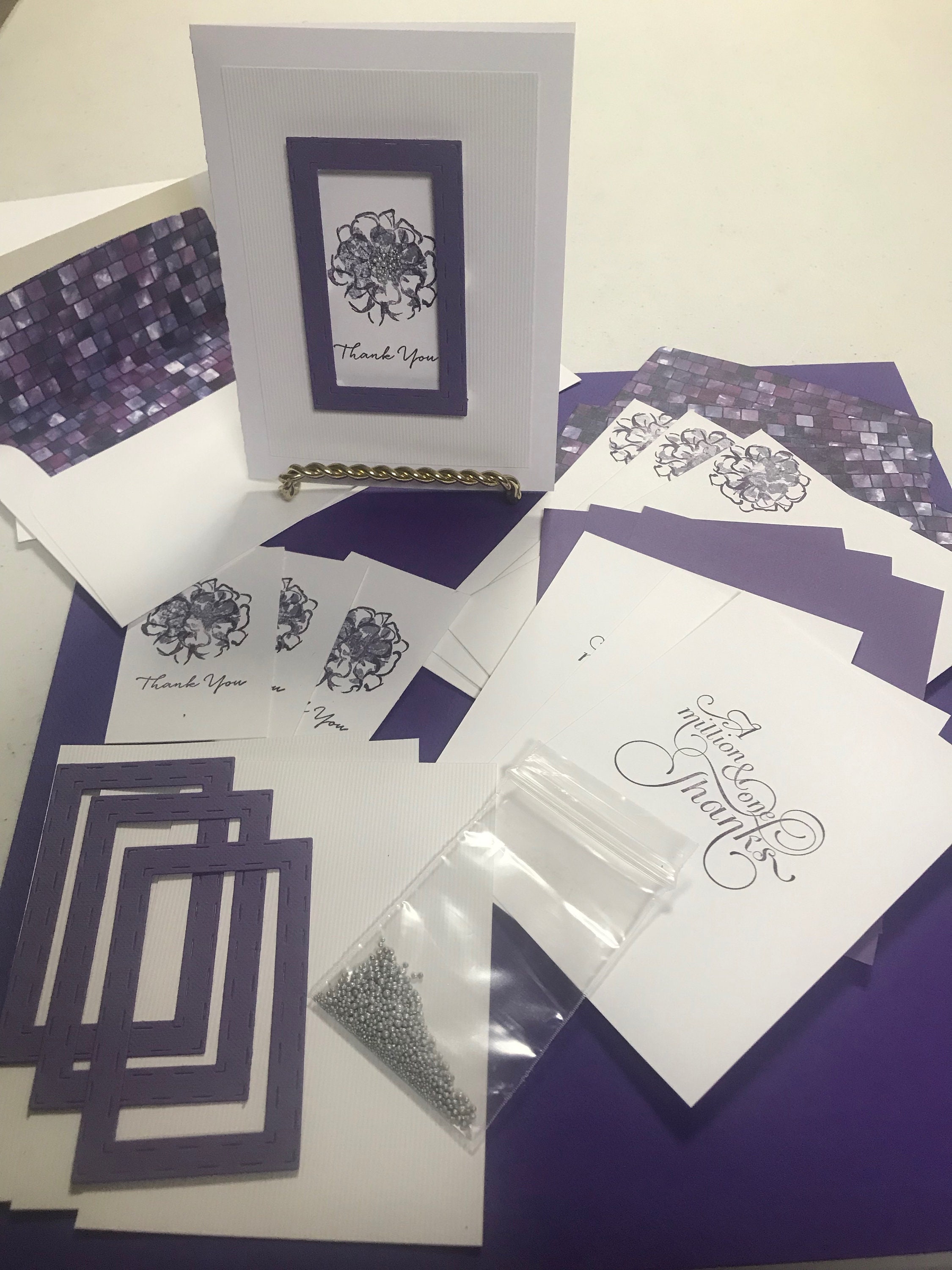 Thank You Card Kit 4 Cards - Etsy