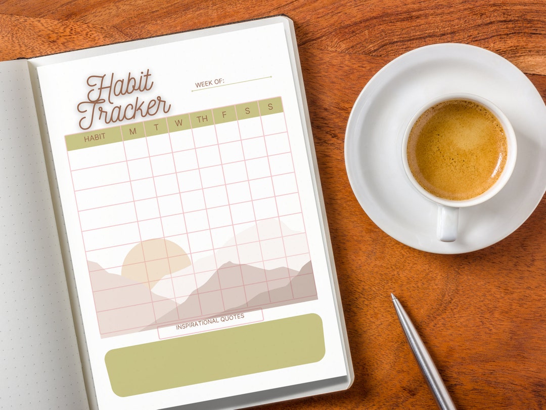 Habit Tracker, Daily, Weekly, Monthly, and Yearly Habit Goal Log and ...