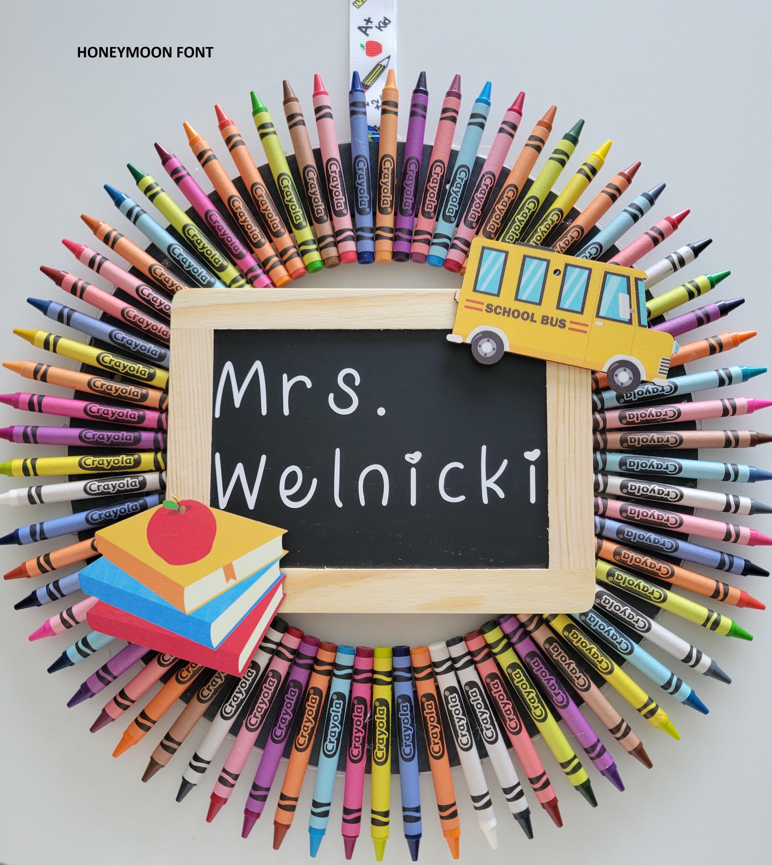 CRAYOLA Branded Crayon Wreath | Teacher Gift | Daycare Gift | Holiday ...