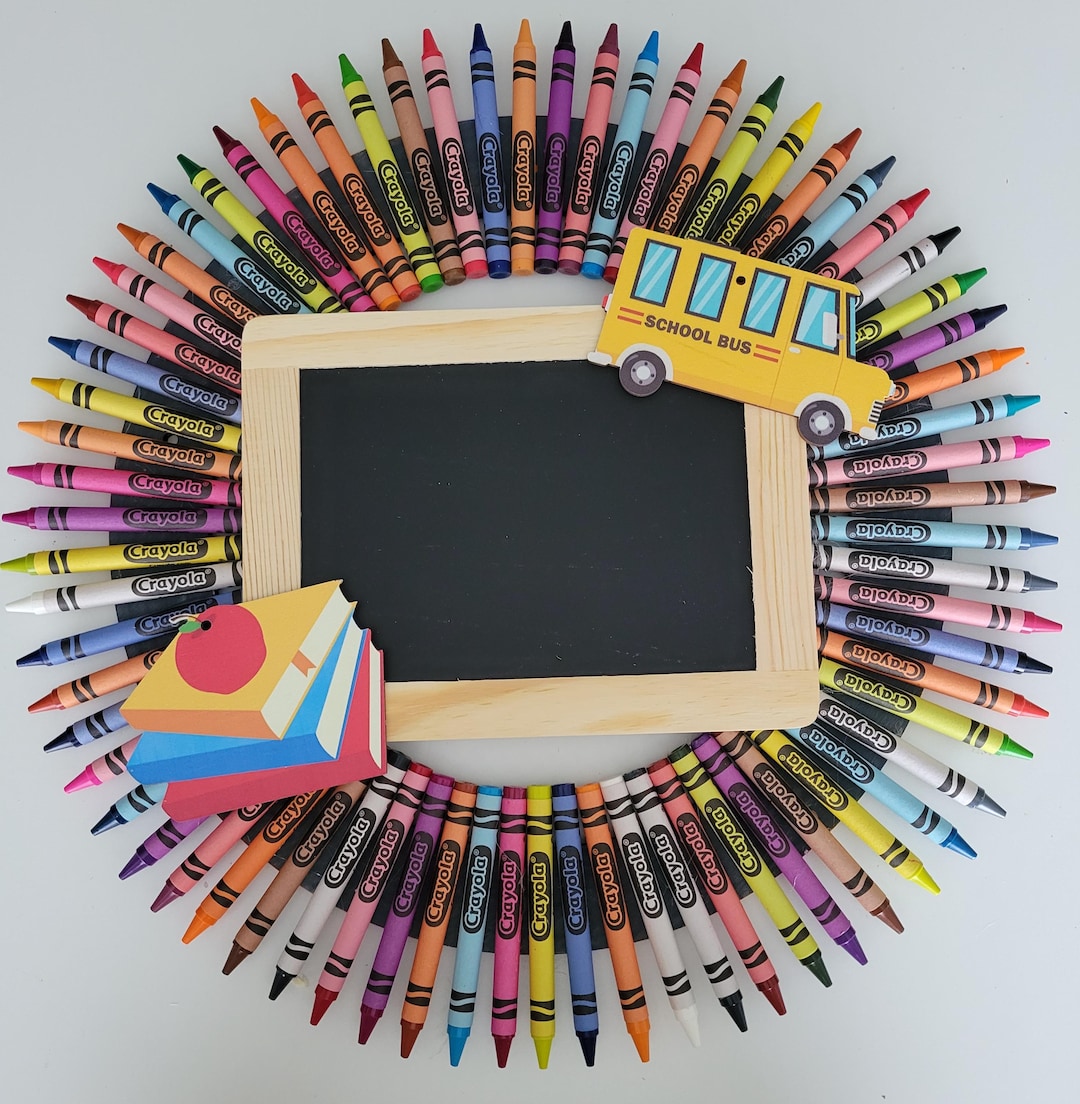 CRAYOLA Branded Crayon Wreath | Teacher Gift | Daycare Gift | Holiday ...