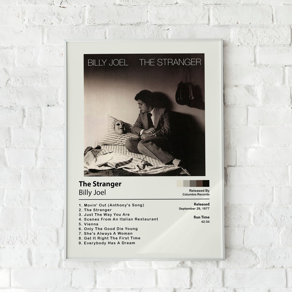 Billy Joel Posters - The Stranger Poster - Album Cover Posters Designed ...