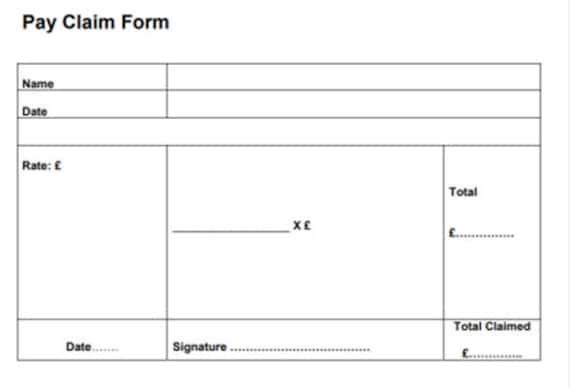 Employee Rate Payclaim Form Printable - Etsy