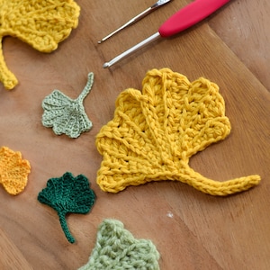Ginkgo Leaf Crochet Pattern, Autumn Leaf, Fall Applique, PDF for ...
