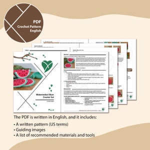 Fruit Slices Coaster Crochet Pattern Bundle, Apple, Citrus, Watermelon ...