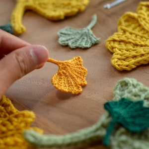 Ginkgo Leaf Crochet Pattern, Autumn Leaf, Fall Applique, PDF for ...