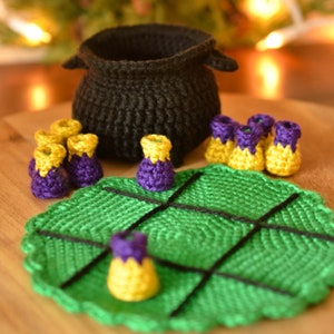 Halloween Witch’s Cauldron With Tic-tac-toe Game, Crochet Pattern, PDF ...