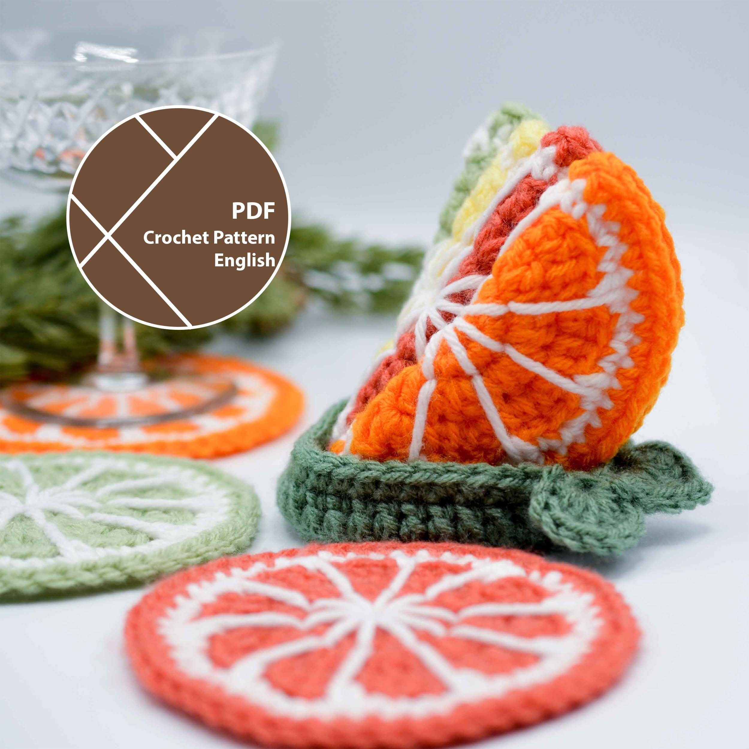Citrus Slices Coaster Set Crochet Pattern, PDF for Instant Download - Etsy