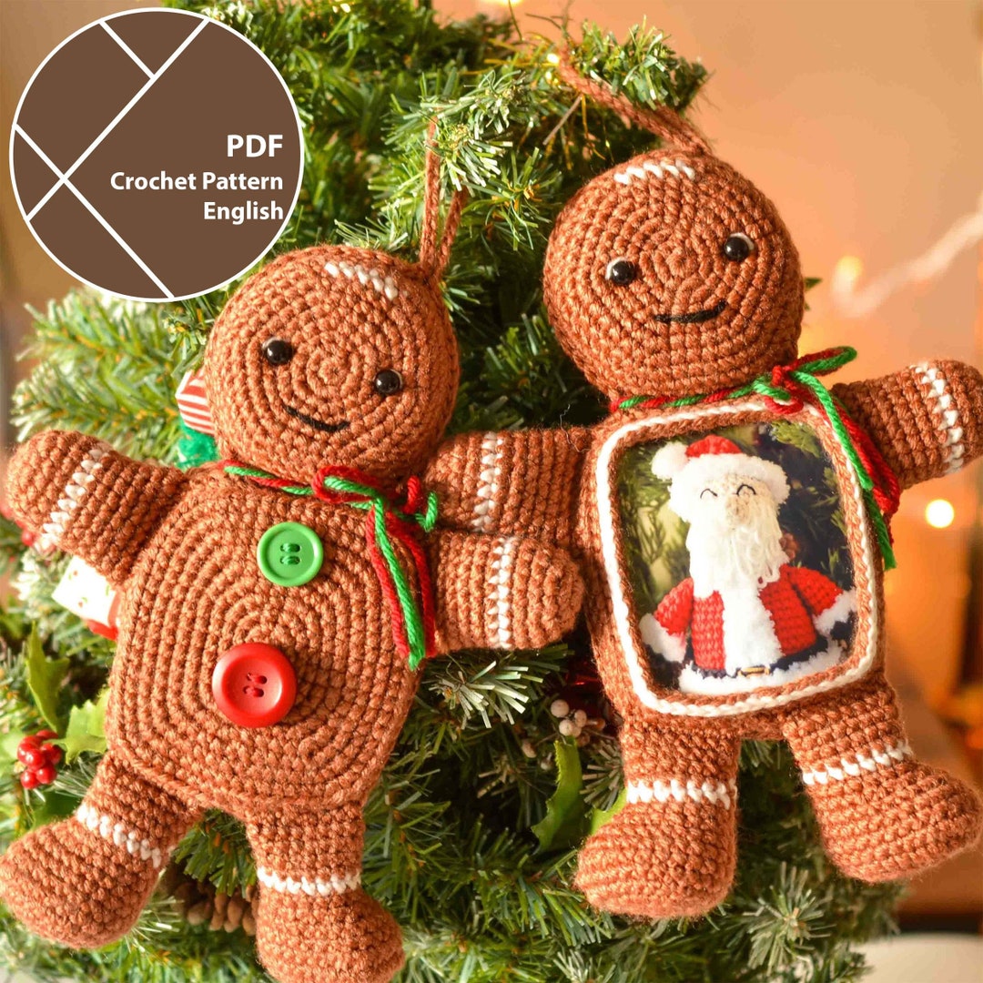 Christmas Gingerbread Man Ornament Crochet Pattern, No Sew Holiday ...
