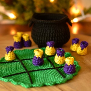 Halloween Witch’s Cauldron With Tic-tac-toe Game, Crochet Pattern, PDF ...