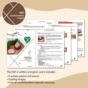 Apple Slices Coaster Set Crochet Pattern, PDF for Instant Download - Etsy