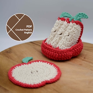 Apple Slices Coaster Set Crochet Pattern, PDF for Instant Download - Etsy