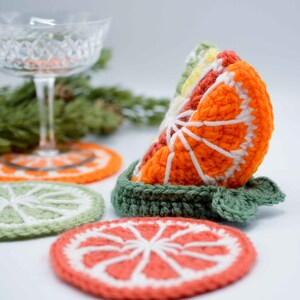 Fruit Slices Coaster Crochet Pattern Bundle, 7-in-1, Apple, Citrus ...