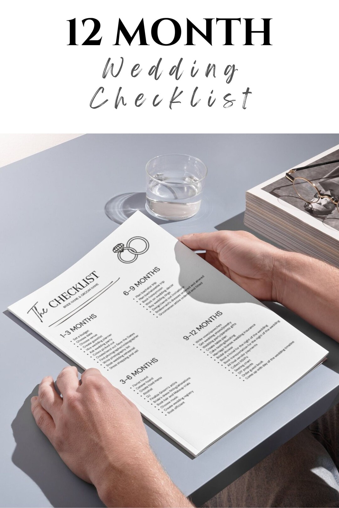 12 Month Wedding Checklist - Etsy