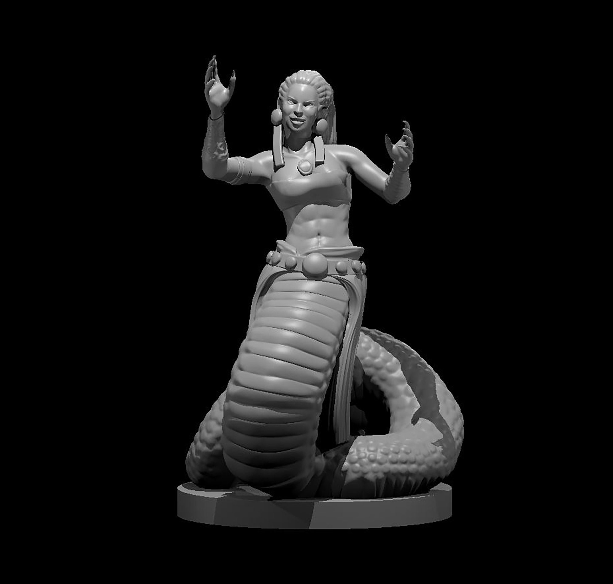 Yuan-ti Malison Type 3 Female 3D Printed Tough Resin, Primed to Order ...